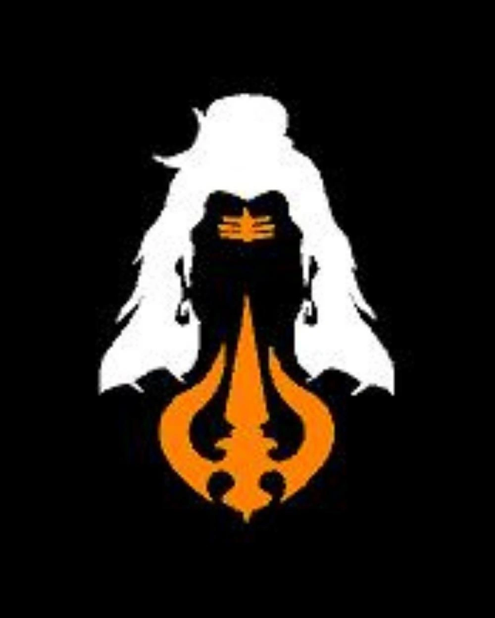 Shiv Ji Creative Vinyl Radium Sticker / Mahadev ( Orange - White )