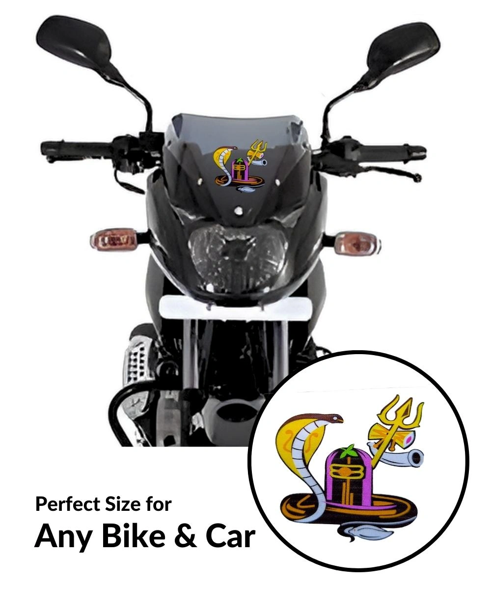 Shiv Ji Print Vinyl Radium Sticker / Bhole Nath