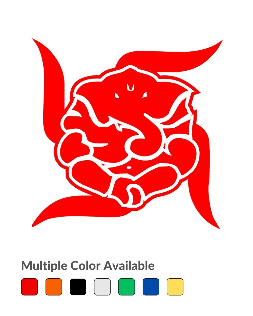 Swastik Ganesh Ji Stylish Creative Vinyl Radium Sticker