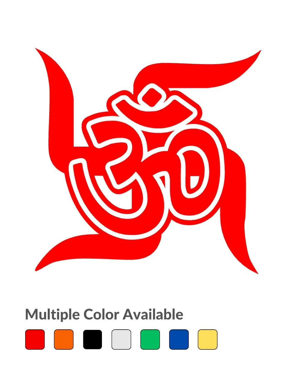 Swastik Om Stylish Creative Vinyl Radium Sticker