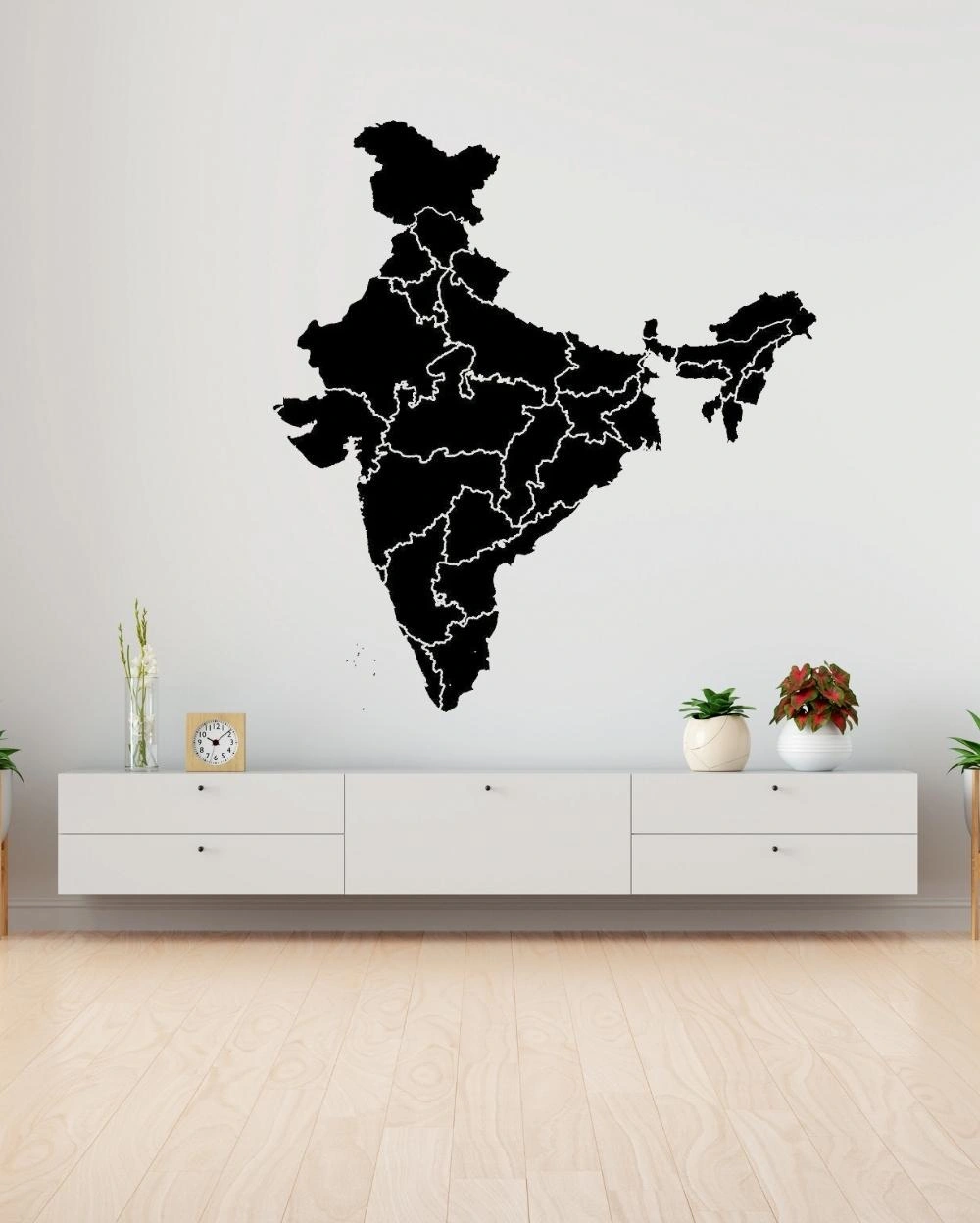 Wall Stylish Creative Vinyl Radium Sticker ( India Map )