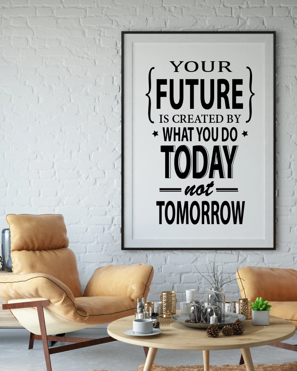 Wall Stylish Creative Vinyl Radium Sticker ( Your Future is created by ...