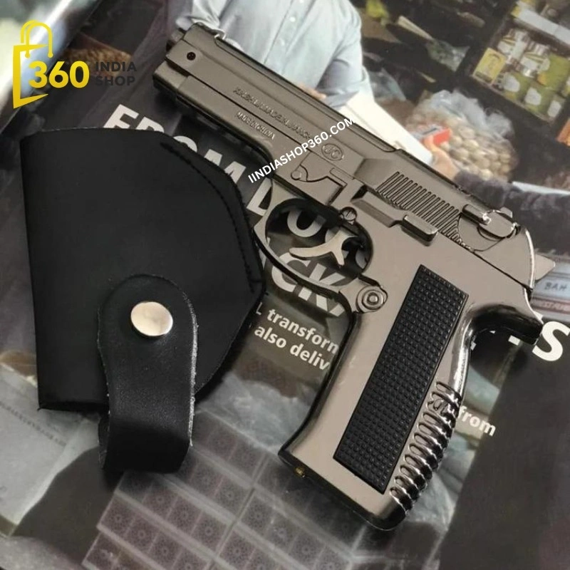 Metallic Gun/Pistol Shape Barrel Pull Back System & Holster Pocket ...