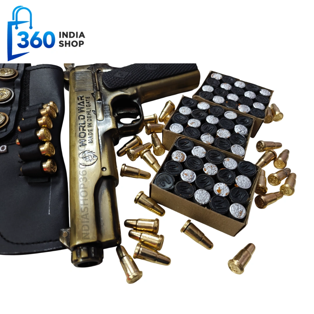 World War Brass Sound Cork Gun With Dummy Golden Bullets