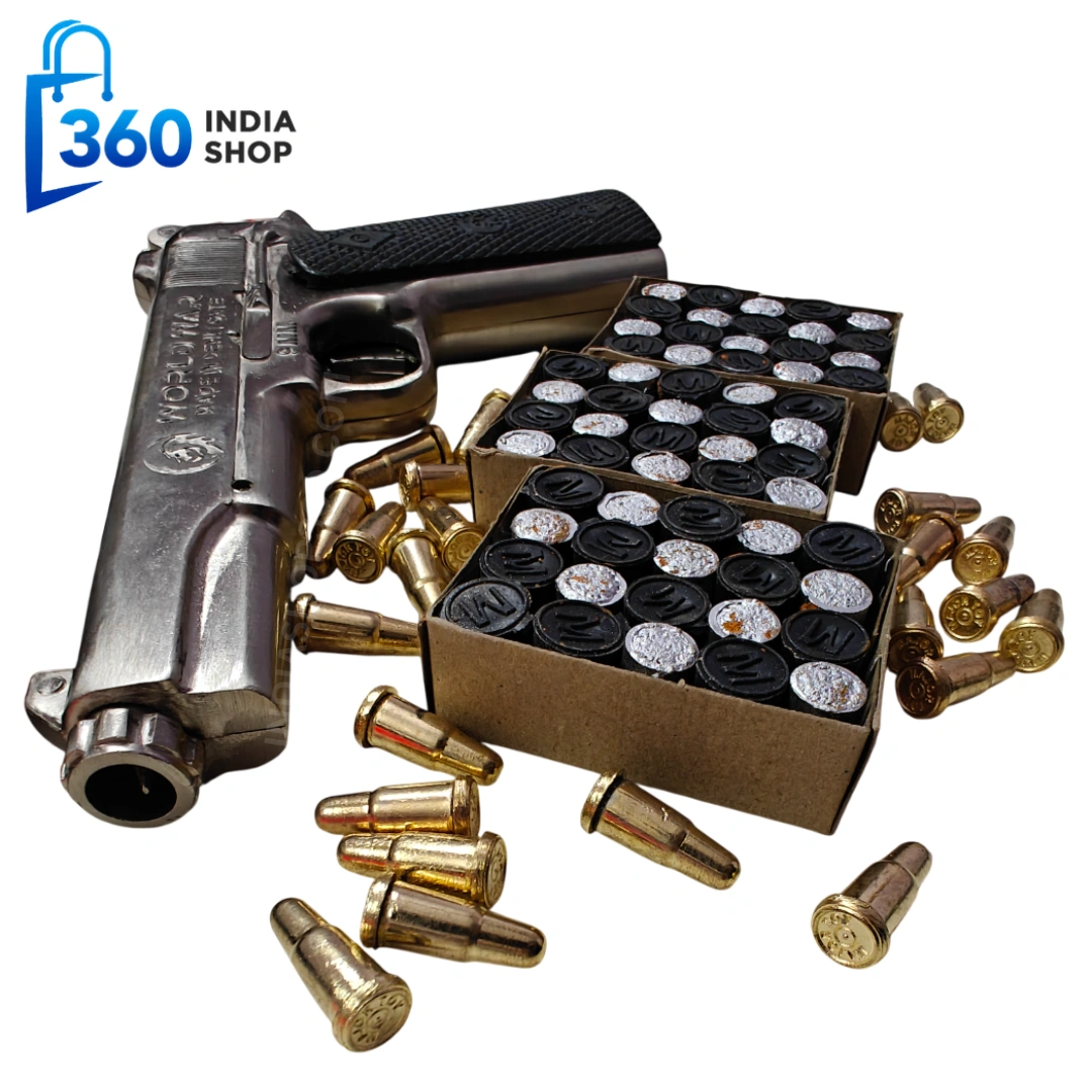 World War Silver Sound Gun | Combo Price | 6 Golden Dummy Bullets With ...