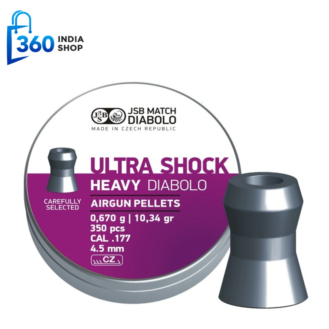 JSB Ultra Shock Heavy Diabolo 0.177 Cal Pellets 10.34gr, 350ct