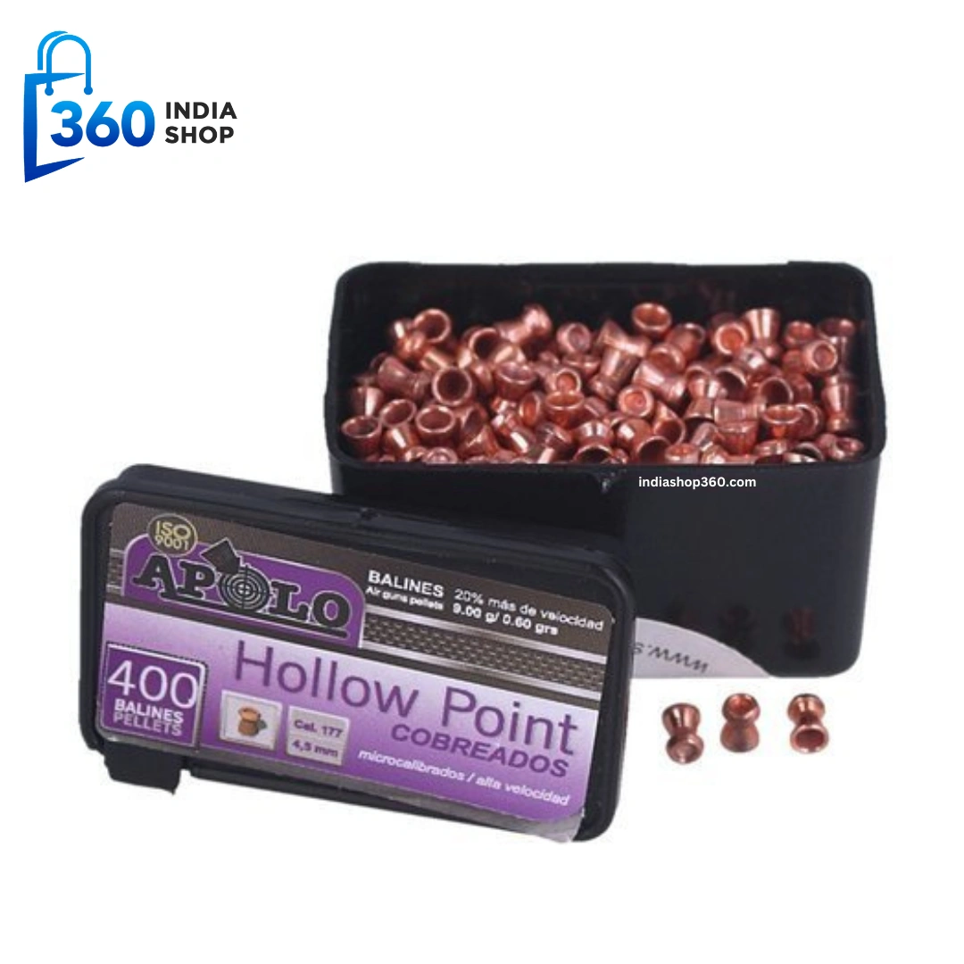 Apolo Hollow Point Copper AirGun Pellets .177/4.5 mm, 400 pcs 0.60g/9.0gr