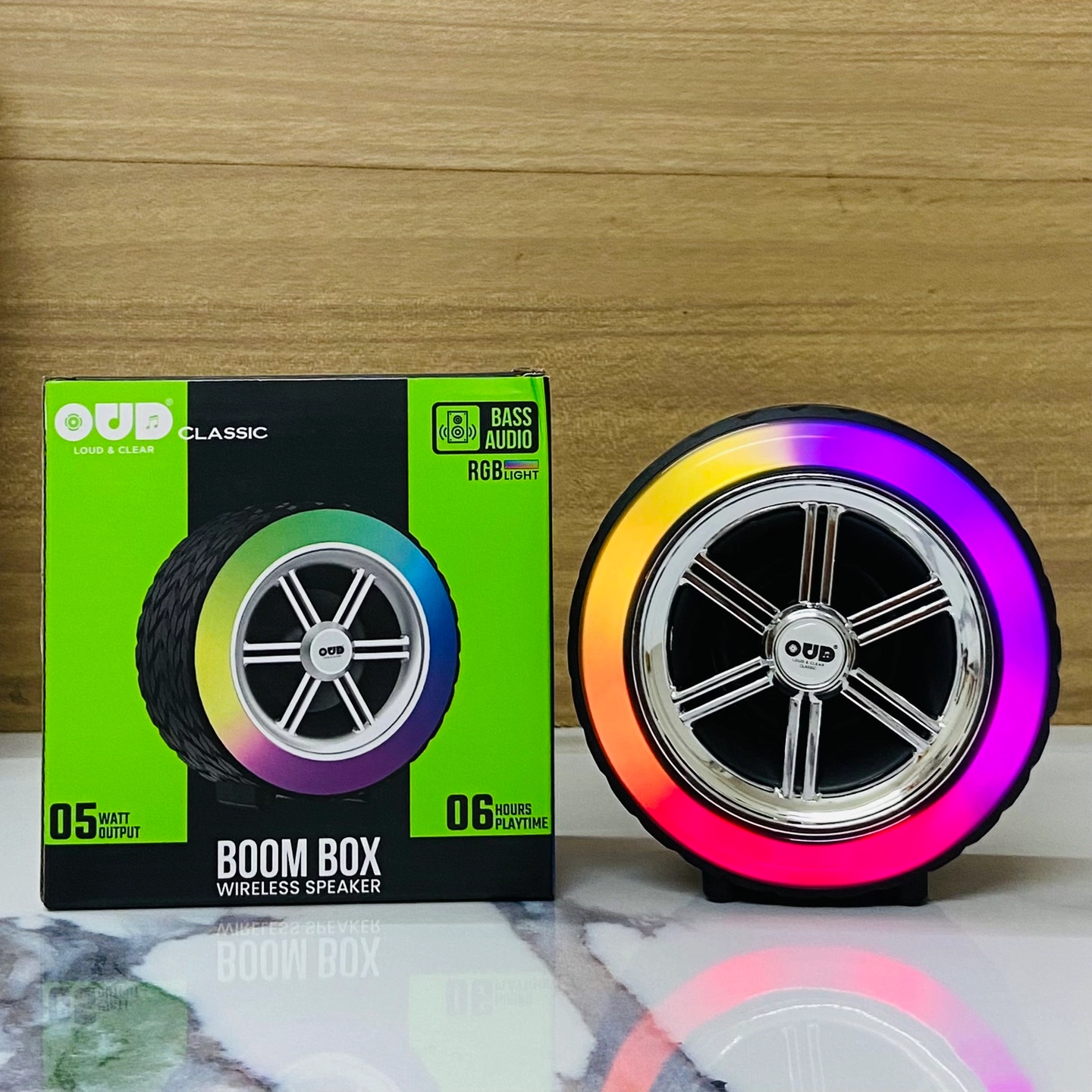 OUD Classic Boom Box RGB Light Speaker 🔊