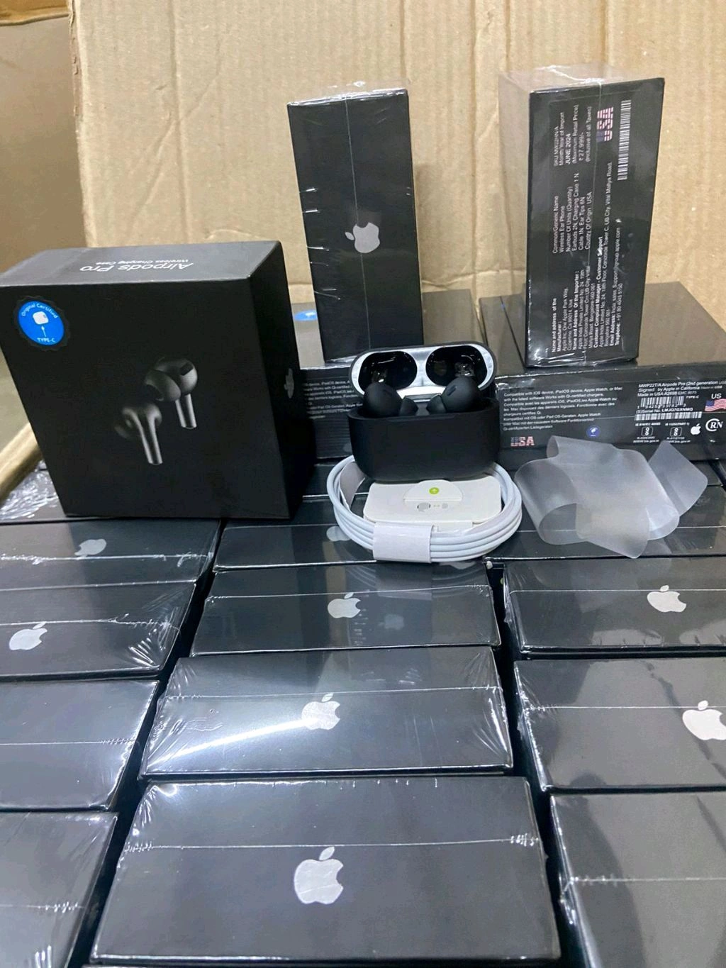 Airpod Pro2 Black 💯% Og C type Beep Sound Pop up Window + Touch Volume ...