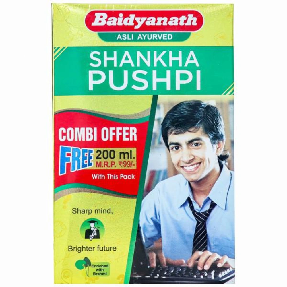 Baidyanath Shankha pushpi Syrup (450ml+200ml free)