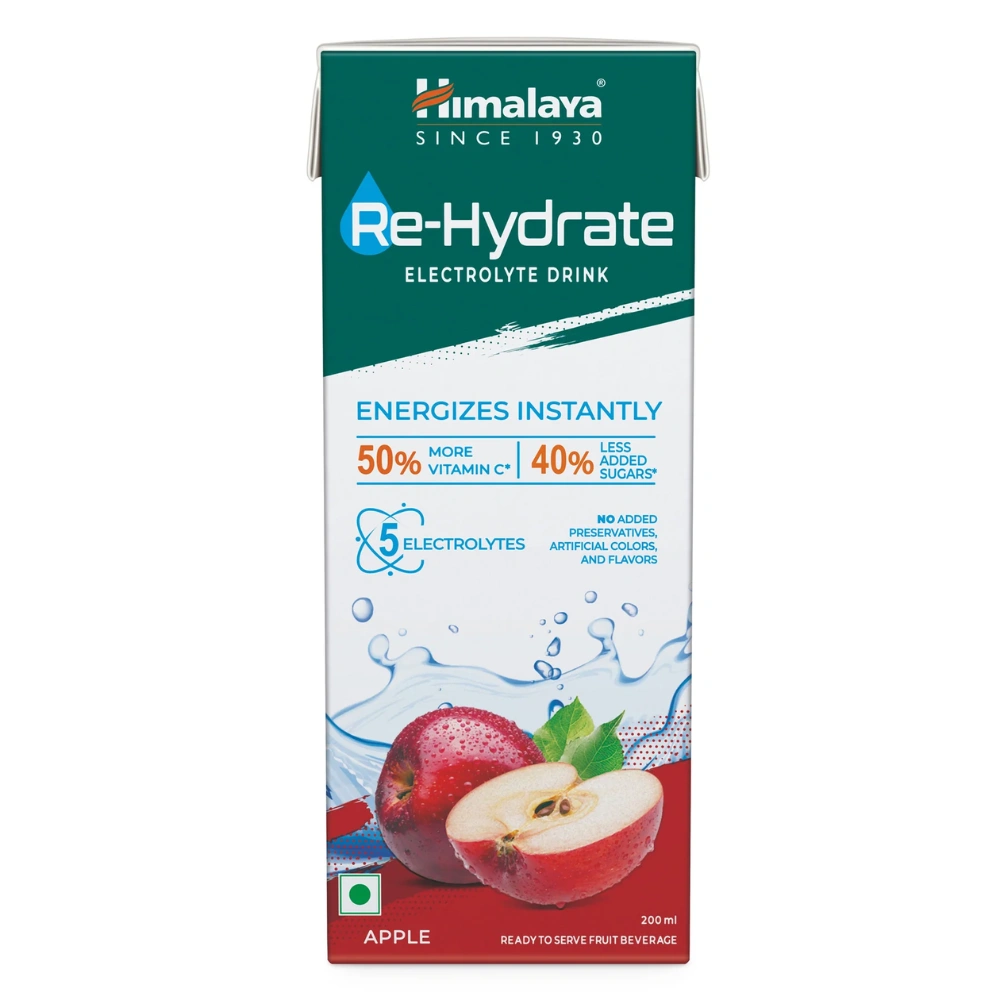 Himalaya Re-Hydrate Electrolyte Drink (200ml) (Pack Of 5) - Apple