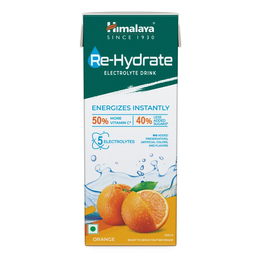 Himalaya Re-Hydrate Electrolyte Drink (200ml) (Pack Of 5) - Orange