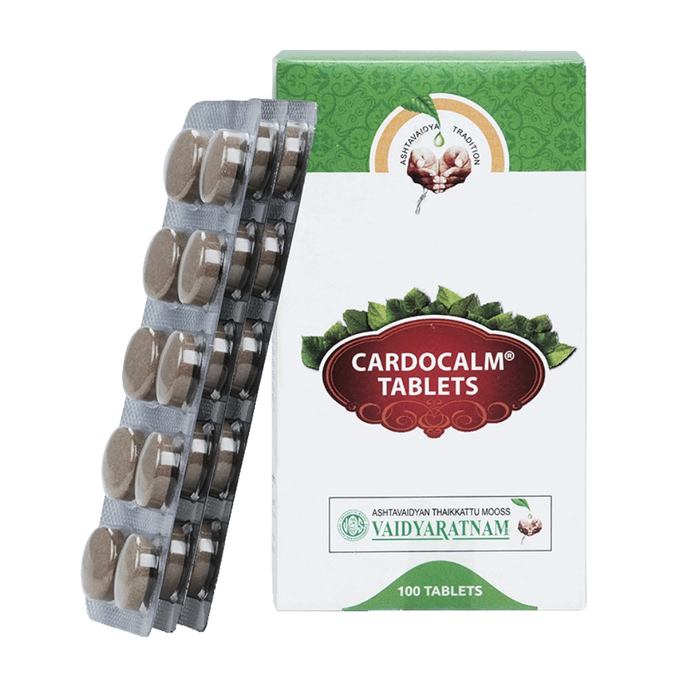 Vaidyaratnam Cardocalm Tablets (100tab) - Ayush Pharmacy