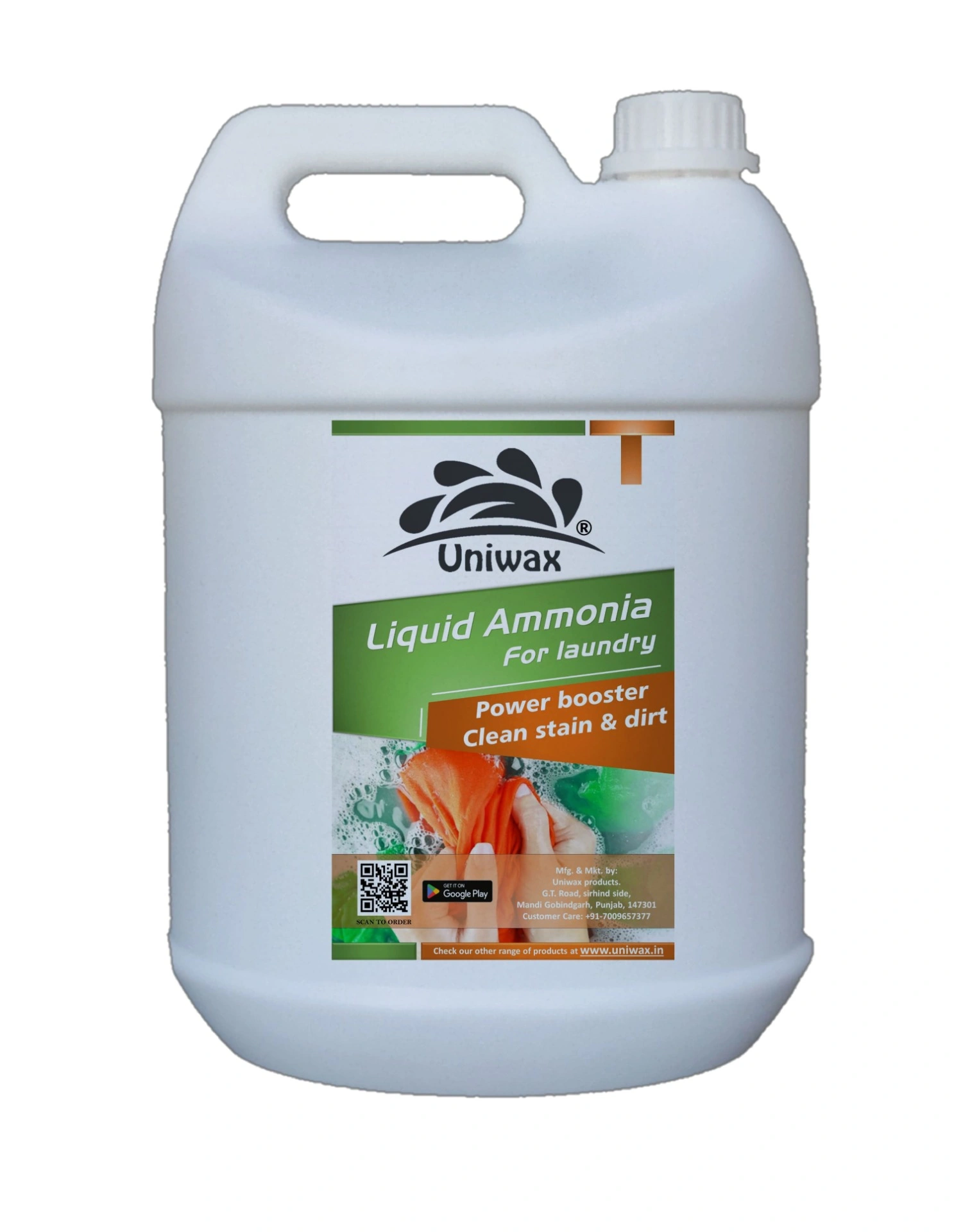 Liquid ammonia Alkaline cleaner for fabric Stain remover