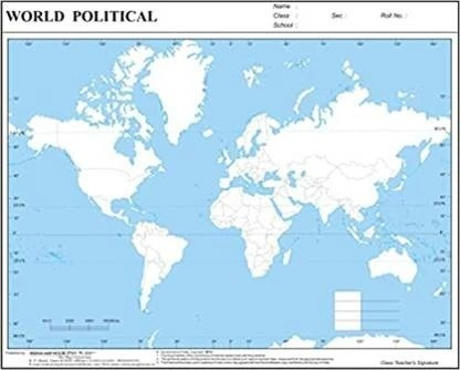 Stnemrag 19 cm World Political Map 50Pc Non-Reusable Sticker (Pack of 50)
