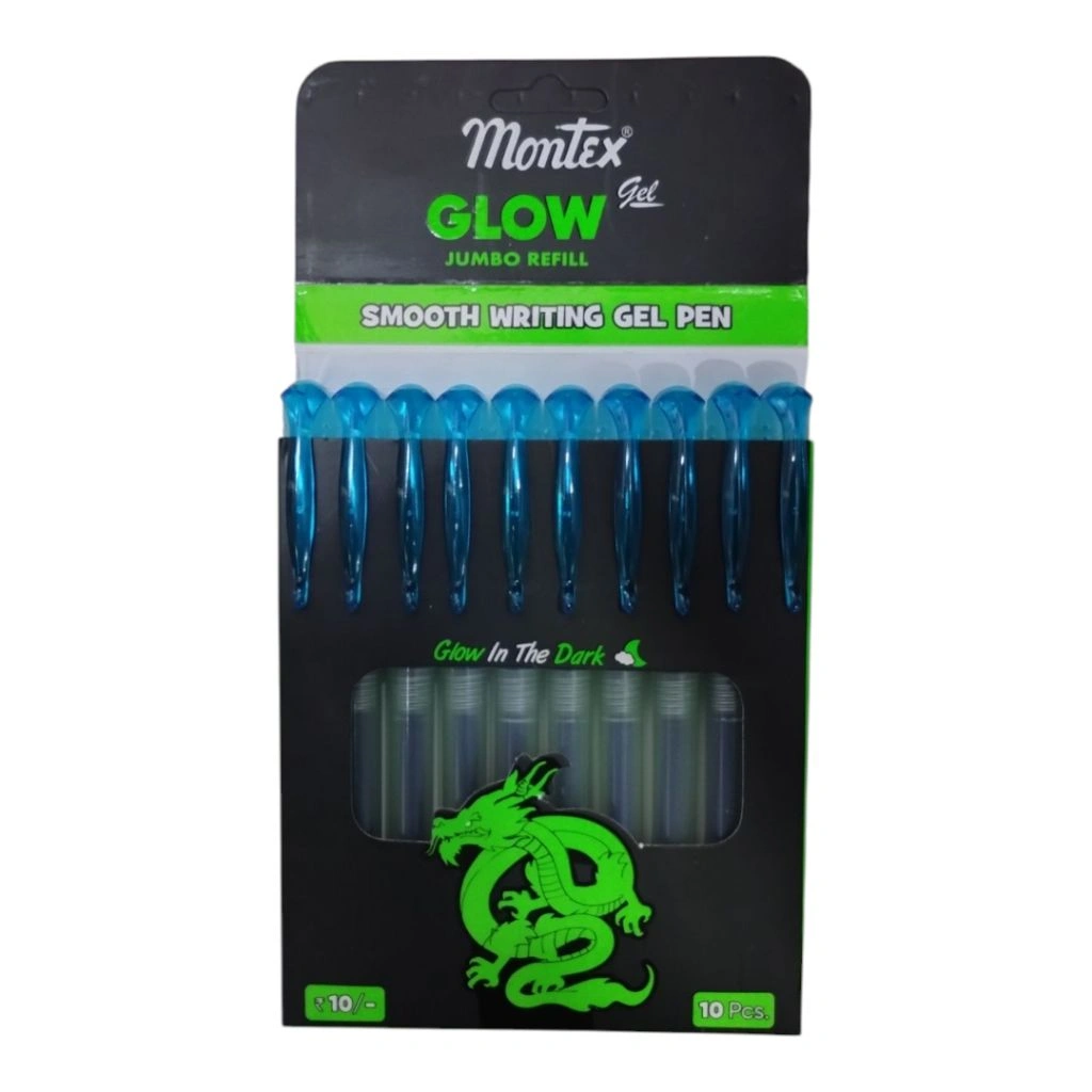 Montex Glow In The Dark Blue Gel Pen Set Of 10