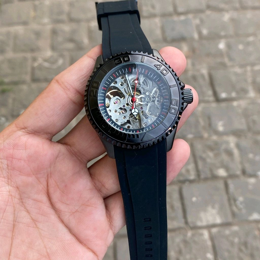 Analog Non Comparable Original Model Back Open Automatic Machinery Watch