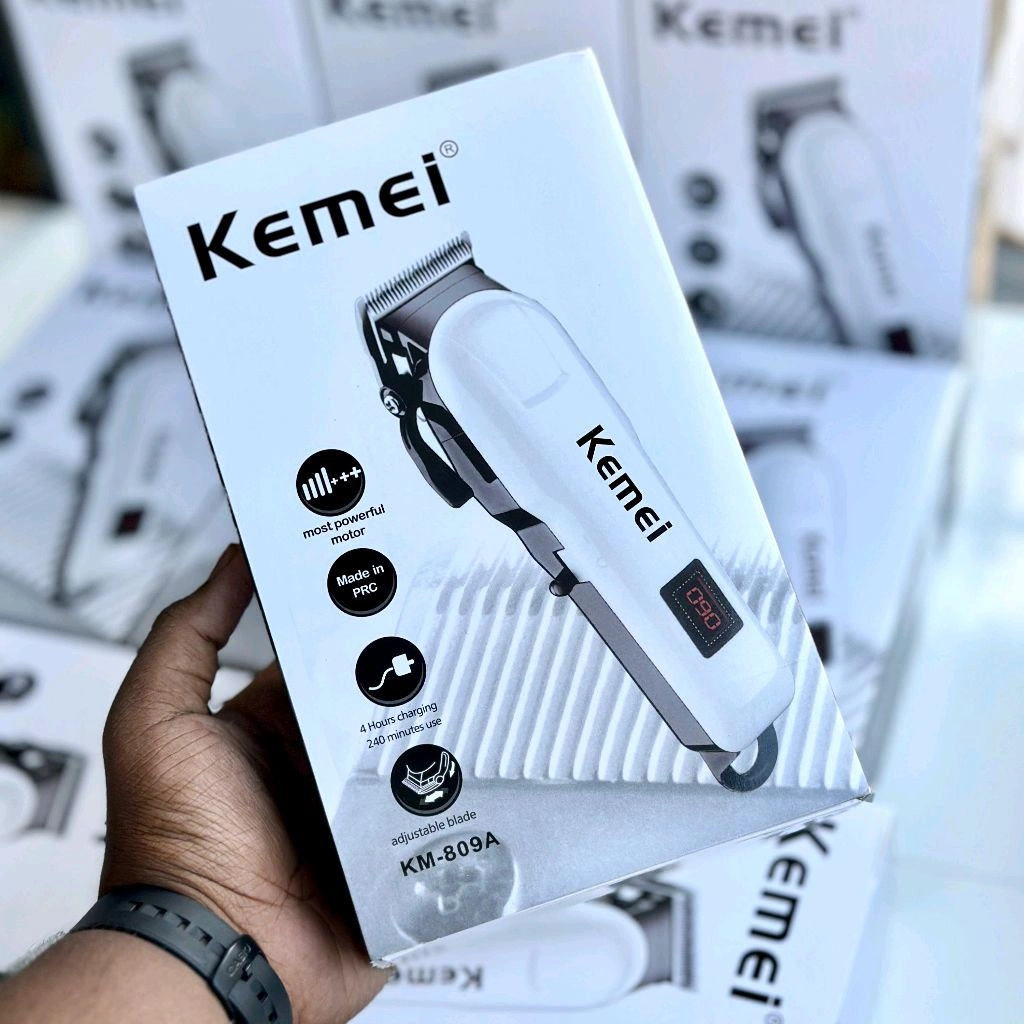 Kemei KM-809A Professional Rechargeable Hair Trimmer Electric Hair Clipper, Razor Trimmer 120 ...