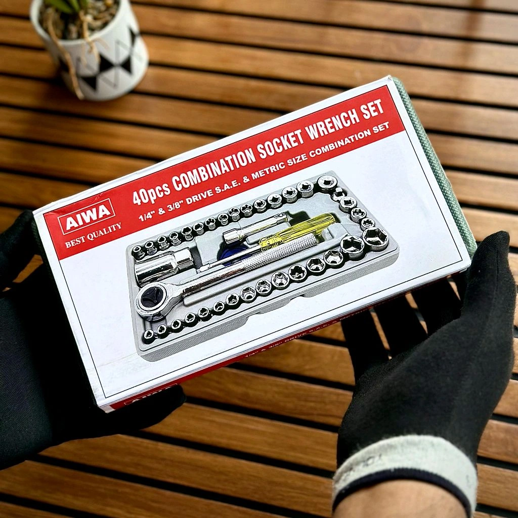 AIWA 40pcs Combination Socket Wrench Set, Best Quality | 1/4" & 3/8 ...