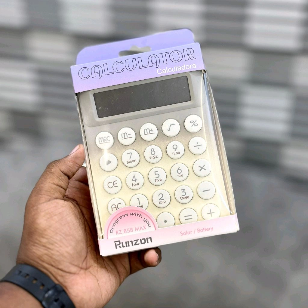 Cute Retro Color Button Calculator – 12-Digit Display | Soft Silicone ...