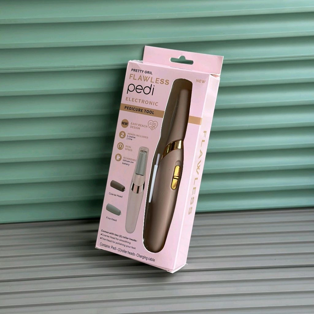 Flawless Pedi Rechargeable Foot Care Tool | 2-Speed Electric Callus Remover with Coarse & Fine ...