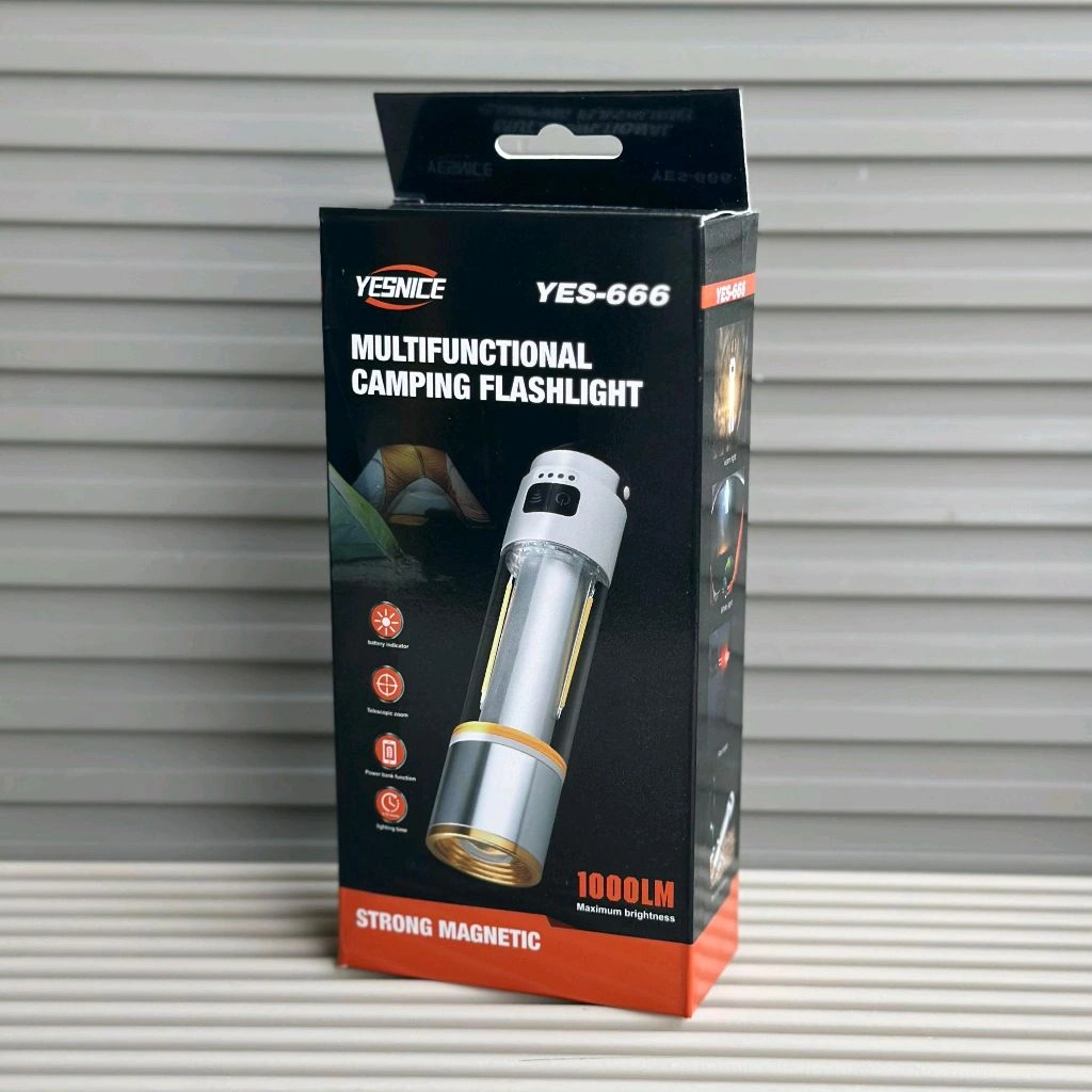 Yesnice YES-666 Multifunctional Camping Flashlight - Rechargeable LED ...
