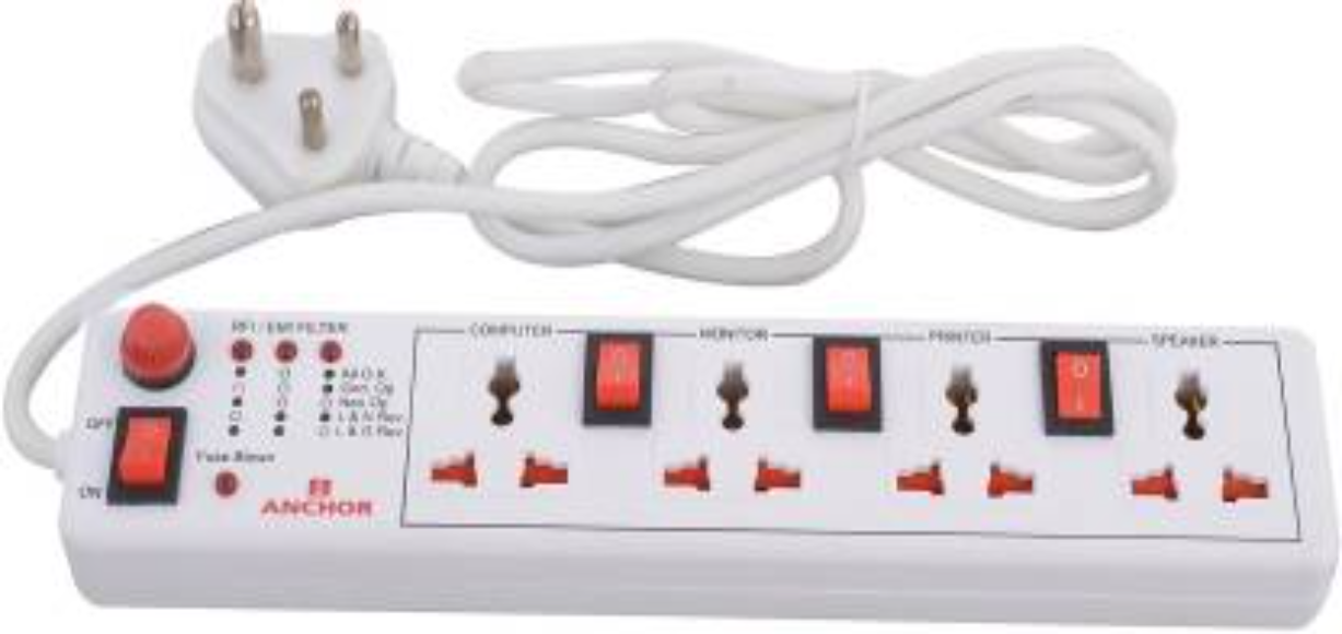 ANCHOR PW 4 Universal Sockets 4 Socket Extension Boards (White)