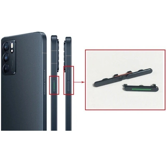 For OPPO Reno 6 5G On Off Power Volume Up Down Keys Side Button Keypad ...