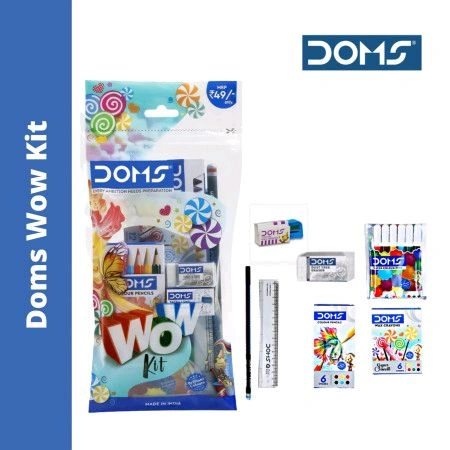 DOMS WOW Kit | All-in-One Art & Stationery Set | 12 Shades Crayons ...