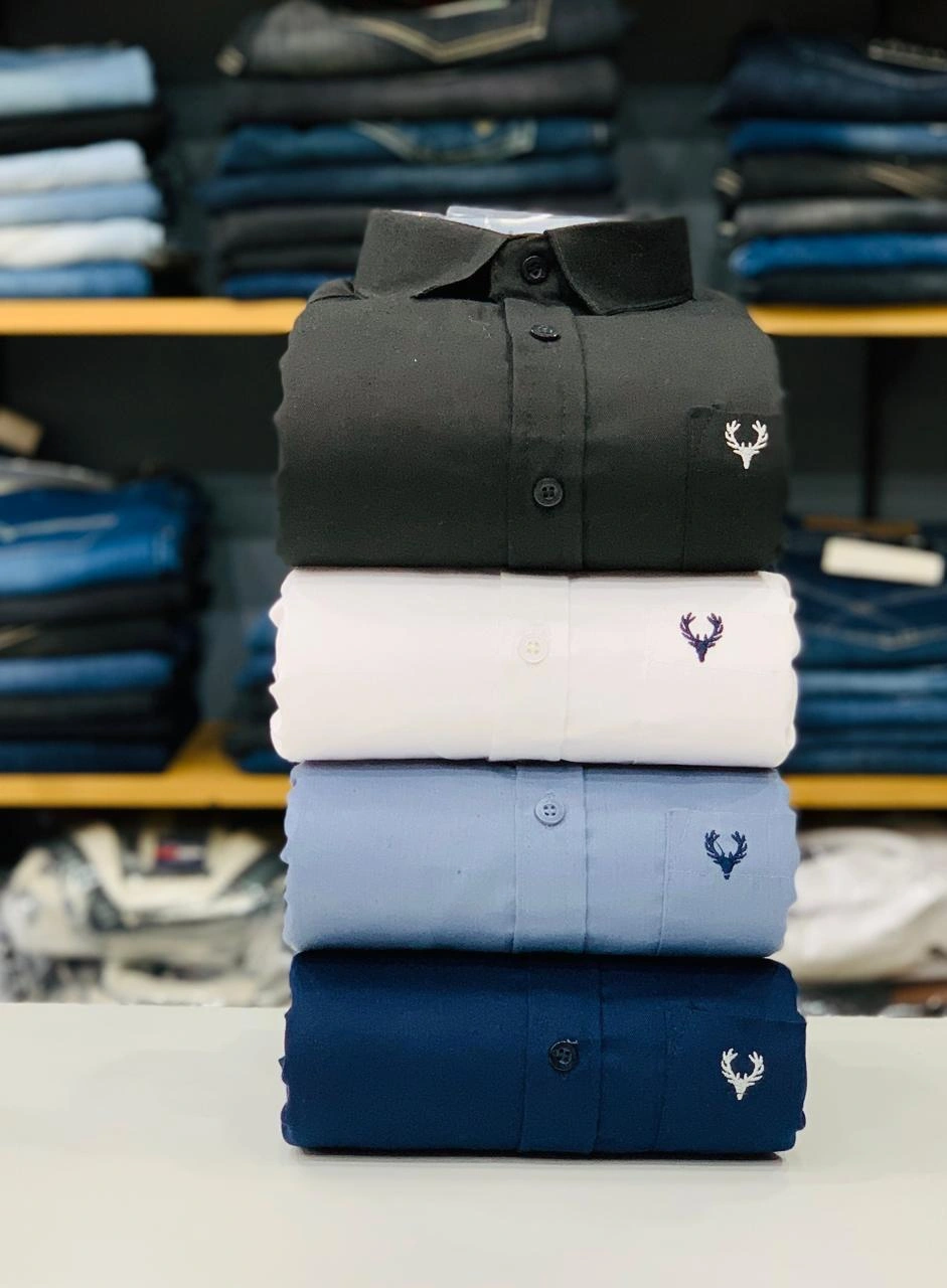 Allen Men's Plain Shirt Combo - Pack of 4 | Premium Cotton | Casual ...