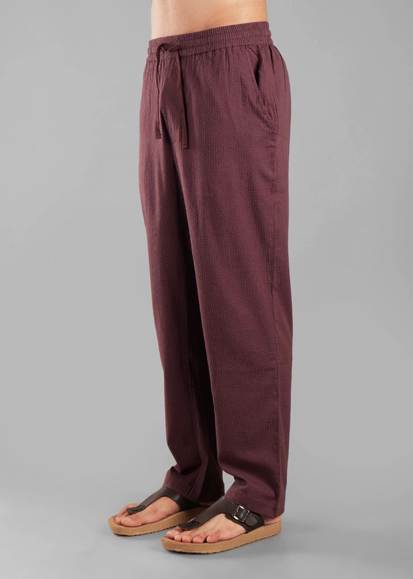 Coffee Bean Textured Relaxed Pants