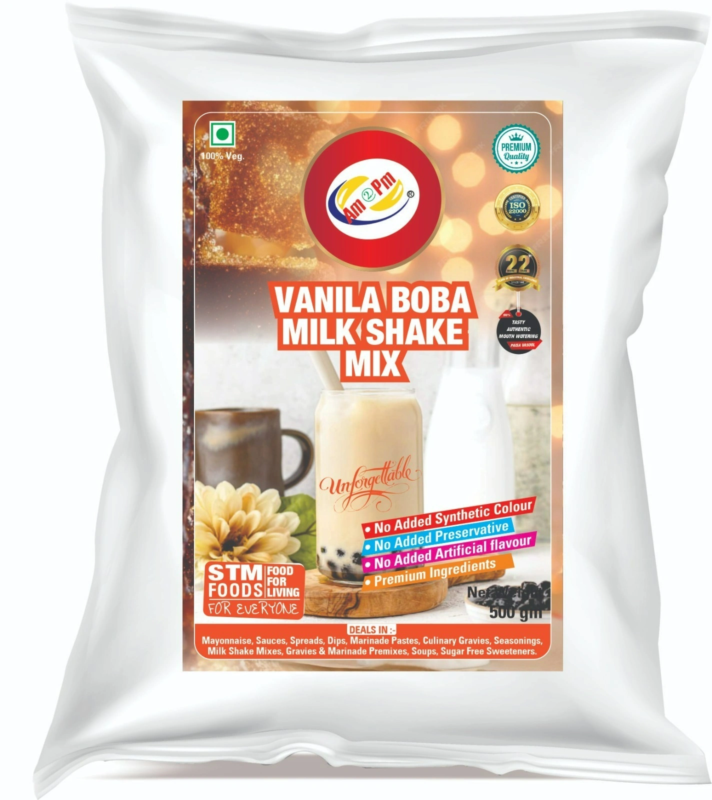 Vanila Boba Milk Shake 500 GM