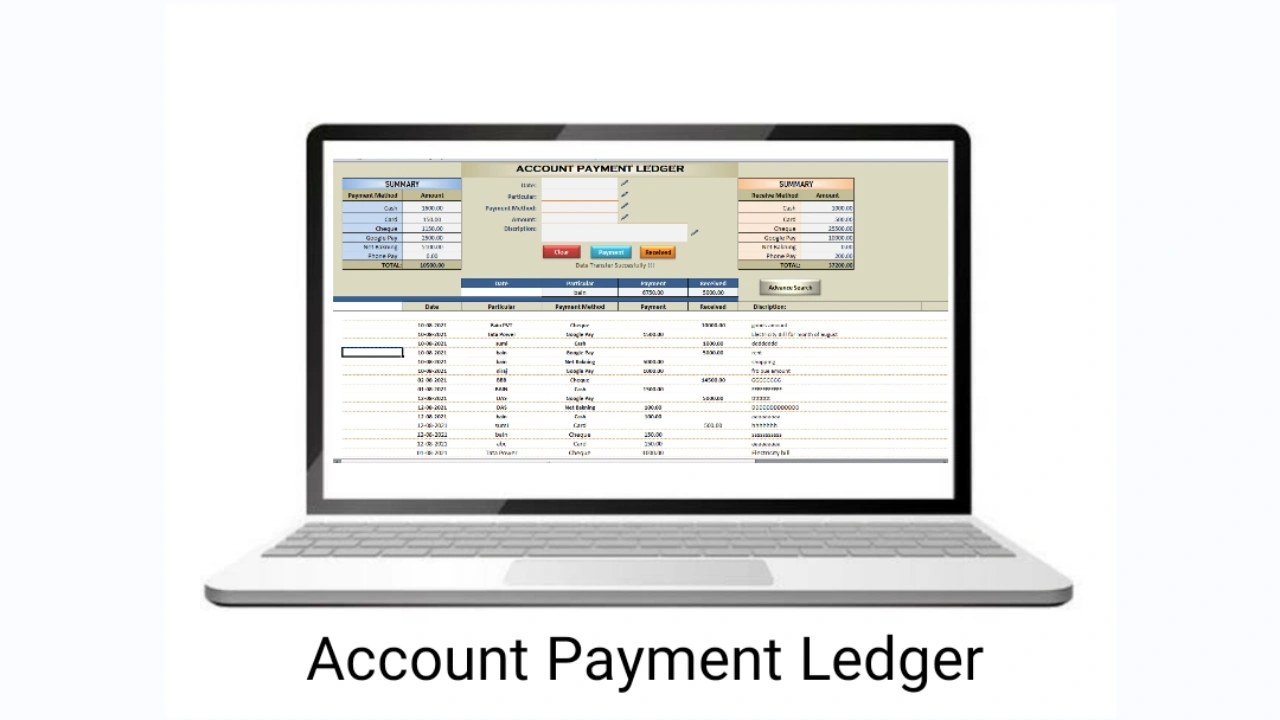 Account Payment Ledger ( E-mail Delivery Within 30 Minutes)